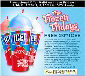 FREE 20 oz. Icee at AMC Theatres on Fridays thru 10/7 - Consumer Queen