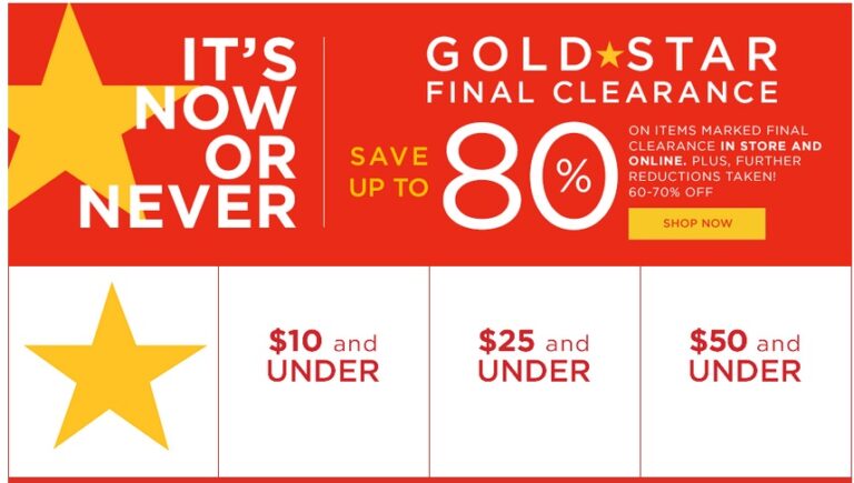 Kohls Gold Star Price