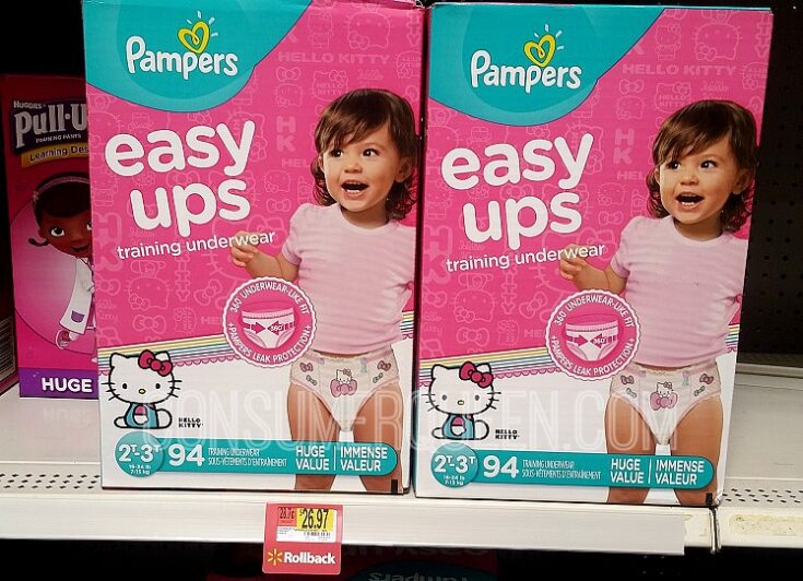 Hot Deal on Pampers Easy Ups Boxes at Walmart After Cash Back