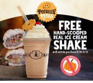 FREE Shake at Potbelly Sandwich Shop with Purchase!