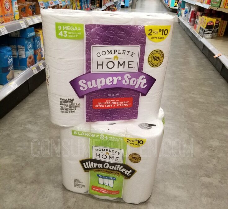 Complete Home 9 Mega Roll Bath Tissue ONLY $4 at Walgreens!