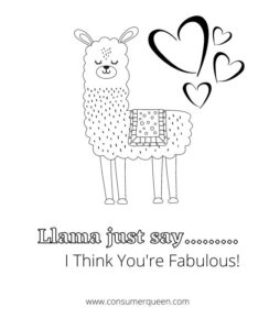Llama Printable Valentines Day Cards: Print and Make at Home!